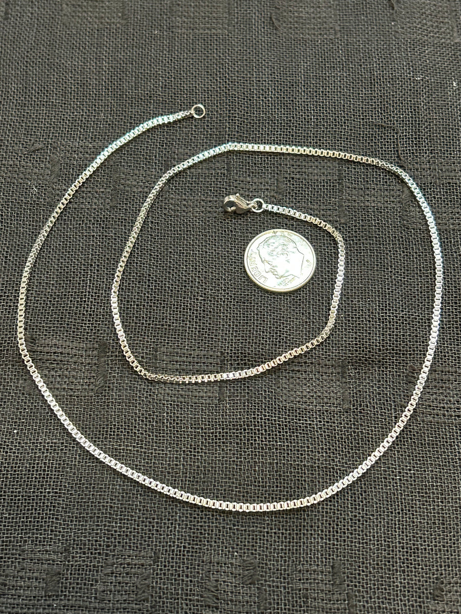 Stainless steel tarnish free neck chain in a larger box link. 24” long ...