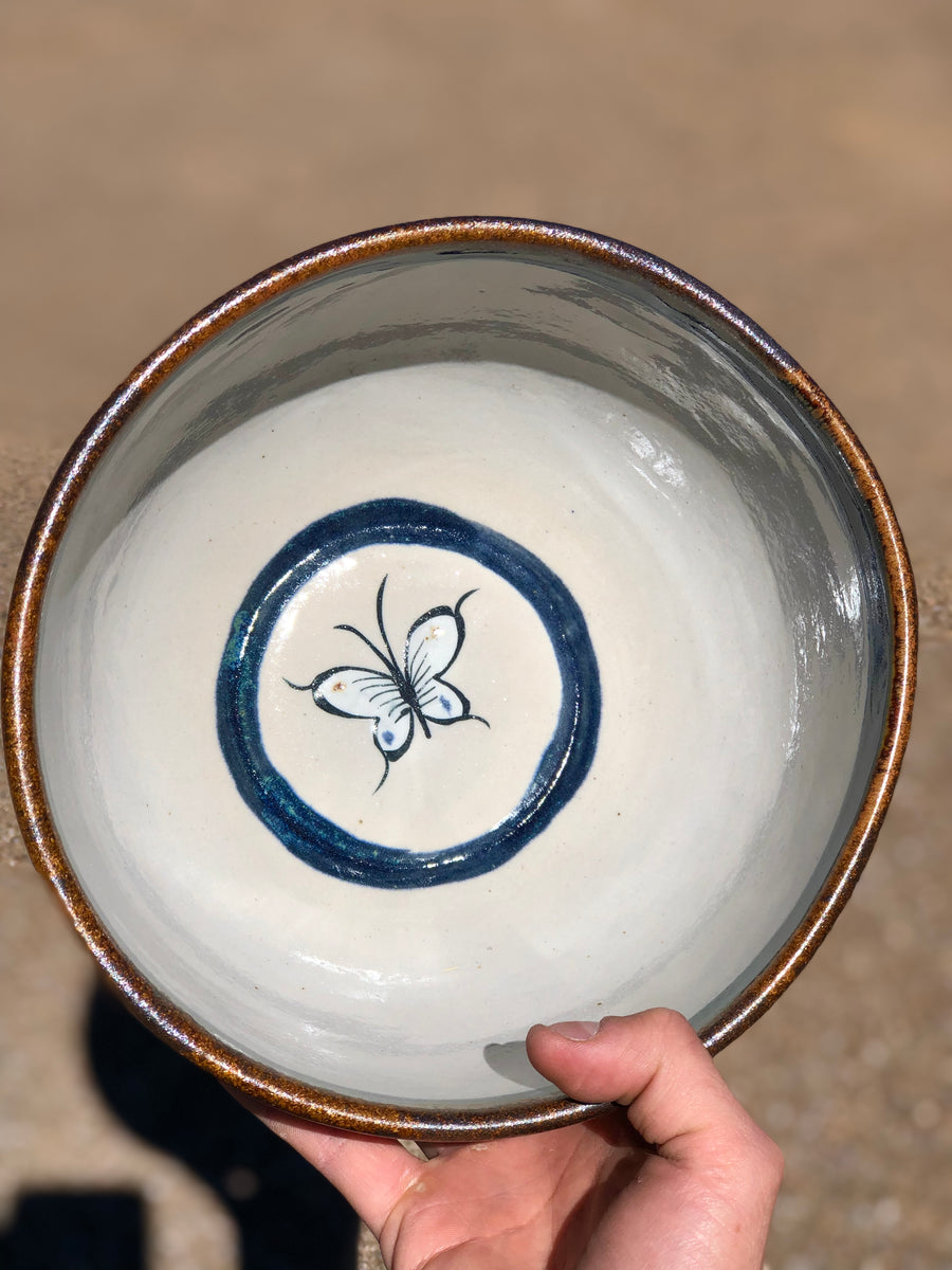 Ken Edwards Stoneware Pottery Bowl Thrown Medium 8" diameter (KE.TT3 ...