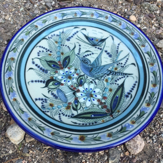 Ken Edwards Pottery Collection Salad Plate In blue rim and decoration ...